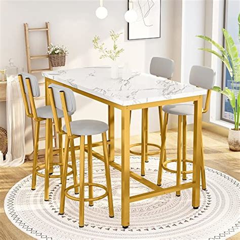 Lamerge Dining Table Set For 4 Bar Table And Chairs Ubuy India