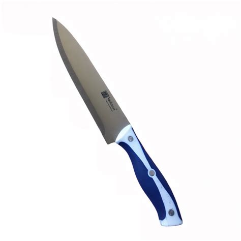Faca Chef Inox Cabo Preto E Branco Anatômico Cozinha WellMix OxPrime Shopee Brasil