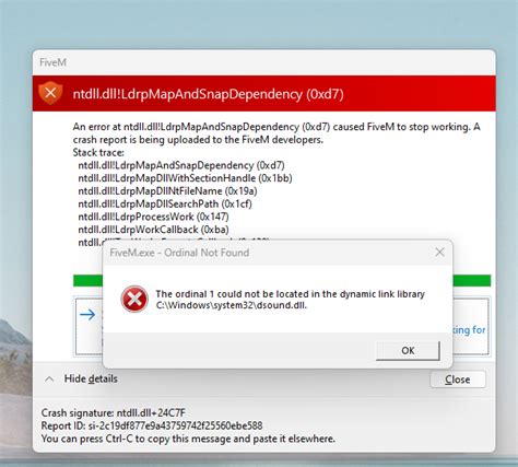 Five M Boot The Ordinal 1 Could Not Be Located In The Dynamic Link