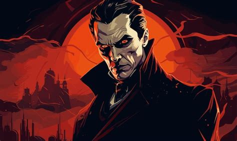 Premium Vector Count Dracula Vampire Illustration Concept Art Vector