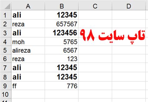 حذف داده های تکراری در دو ستون در اکسل آموزش اکسل