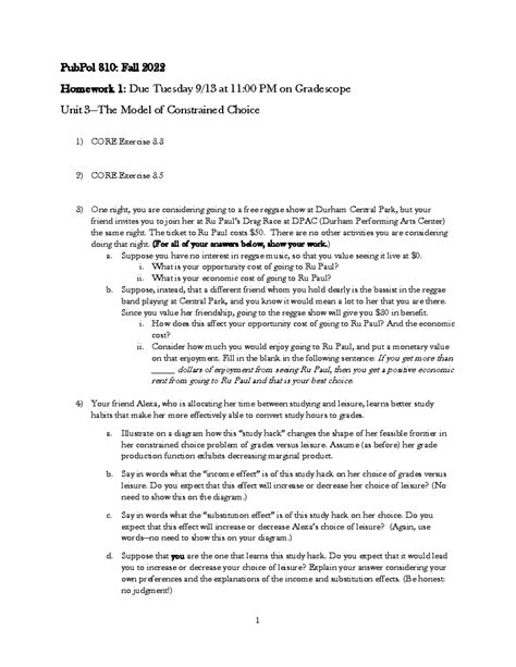 Homework 1 Hw 1 1 Pubpol 810 Fall 2022 Homework 1 Due Tuesday 9
