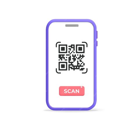 스마트 폰 모형 디자인 일러스트 레이 션에 3d 벡터 Qr 코드 스캔 모바일 앱 프리미엄 벡터