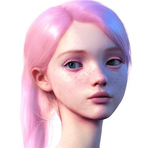 Beautiful Long Pink Hair Woman Face Graphic Creative Fabrica