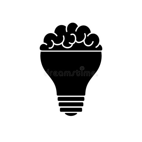 Icono Del Cerebro De La Bombilla Ejemplo Del Vector Ilustración del