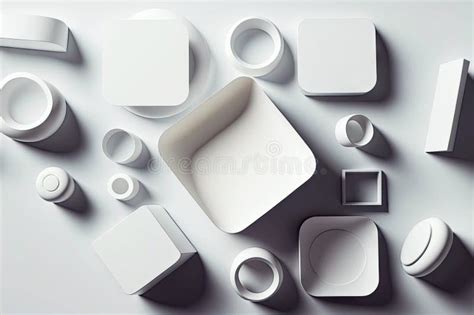 Smooth Rectangular Shapes Isolated On White As 3d Render Abstract Geometric Background