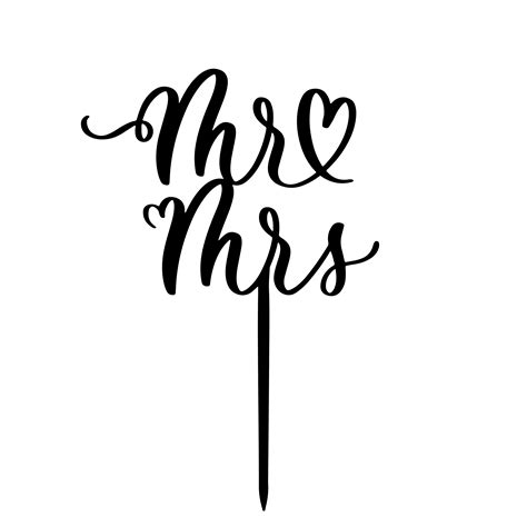 mr y mrs boda letras pastel topper vector diseño caligrafía de