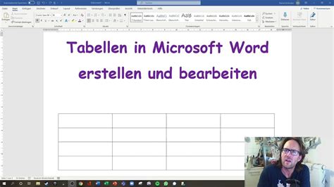 Tabellen In Microsoft Word Erstellen Und Bearbeiten YouTube