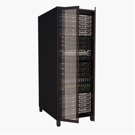 컴퓨터 서버 랙 3d 모델 10 Lwo Free3d