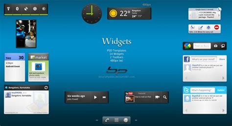 Android GUI PSD Widgets Templates Greepit