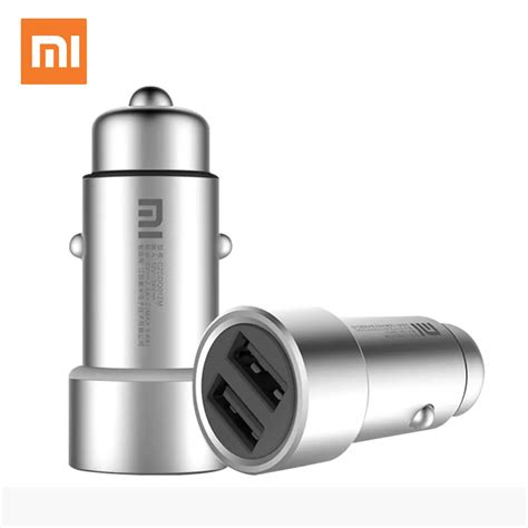 100 Original Xiaomi Mi Car Charger Dual USB Max 5V3 6A Metal Fast Charging Universal Car