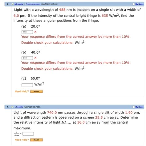 Solved My Notes 6 3 Points Previous Answers Katzpse1
