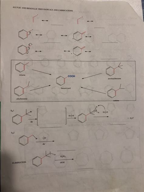 Solved Allylic And Benzylic Free Radicals And Carbocations