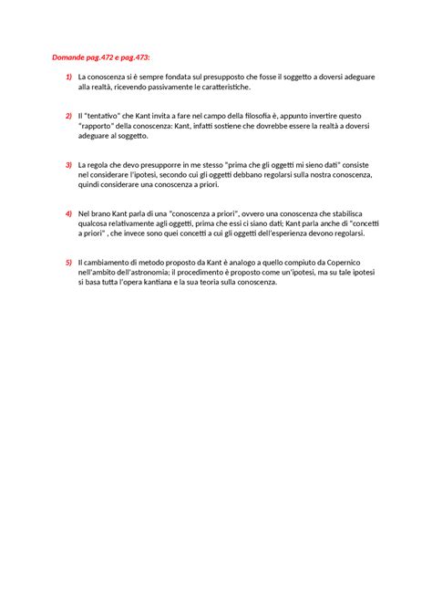 Appunti Di Filosofia Kant Docsity