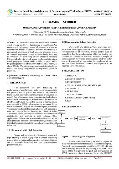 Application Of Ultrasound In Separation Process Pptx