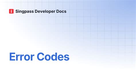 error codes singpass developer docs