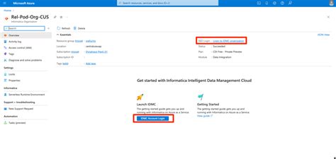 透過 Azure 入口網站管理 Informatica 資源 Azure Native Integrations Microsoft