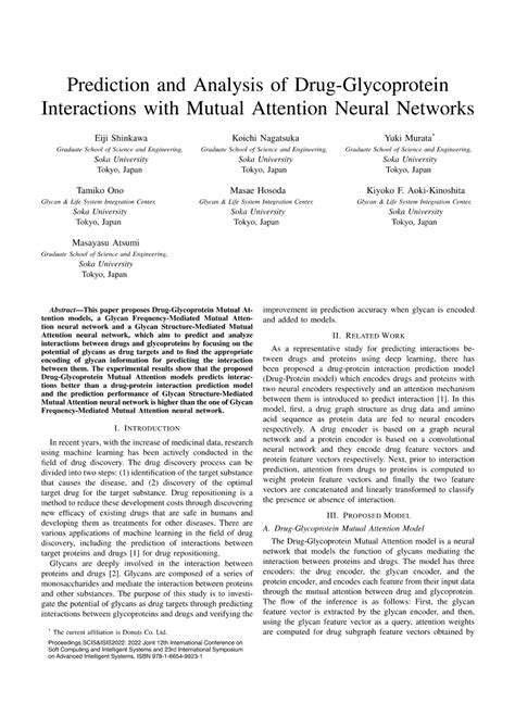 Pdf Prediction And Analysis Of Drug Glycoprotein Interactions With