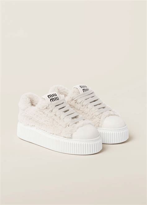 Shearling Sneakersmiu Miu Now Village