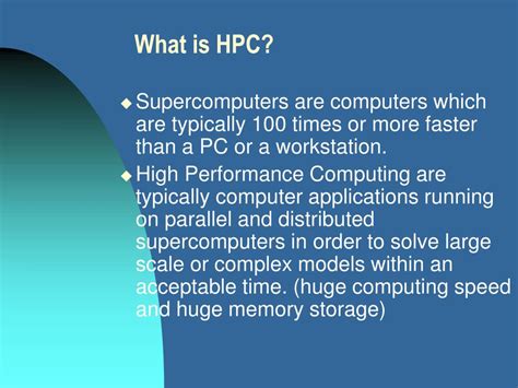 PPT What Is HPC PowerPoint Presentation Free Download ID