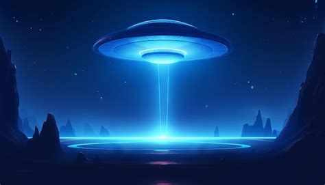 Premium Photo Image Of An Illuminated Ufo Spaceship Emerging From A