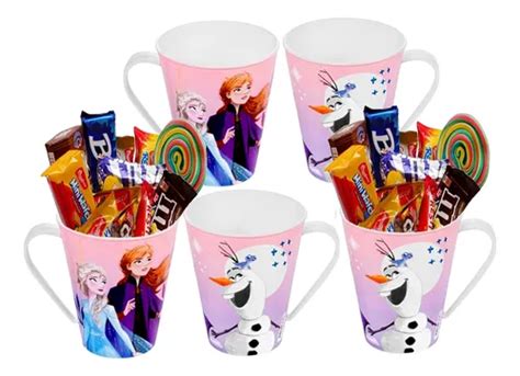 Kit 5 Caneca Para Doces Lembranças De Festa Anna Elsa Frozen