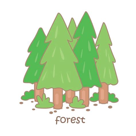 Premium Vector Alphabet F For Forest Illustration Vector Clipart