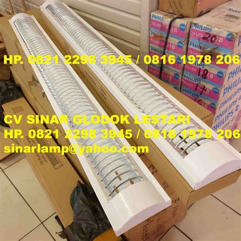 Kap Lampu TL LED RM Grill 2x18 Watt 120cm