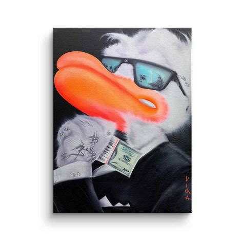 Dotcomcanvas® Leinwandbild Banker Duck Leinwandbild Banker Duck Comic