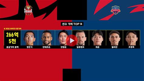 서울 Vs 수원 Fc 몸값가치 Top 14 국내축구 에펨코리아
