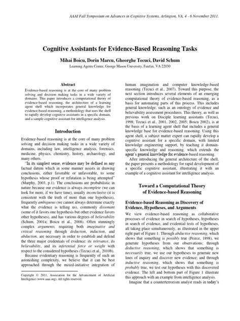 Cognitiveassistantsforevidencebased Pdf Evidence Hypothesis