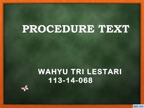 Procedure Text Ppt