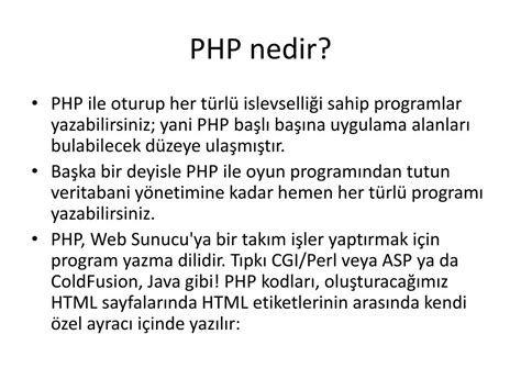 ppt php programlama dili powerpoint presentation free download id