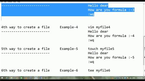 6six Way To Create A File In Unix Youtube