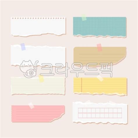 찢어짐 연습장 원고지 라벨 메모 사진이미지일러스트캘리그라피 자몽 디자인작가