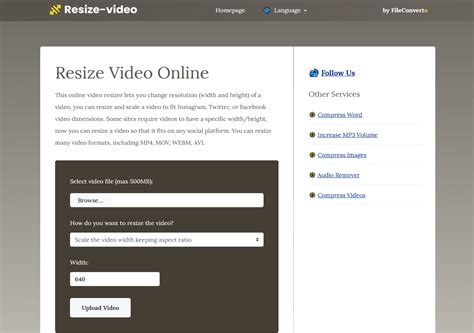 Resize Video Online Free Change Video Resolution MP4 MOV AVI Resize Video