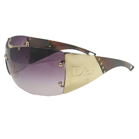 Dior Ski Rimless Shield Sunglasses In Gold Brown Nitryl