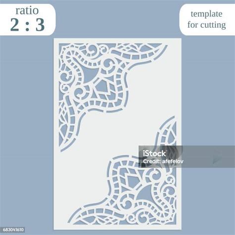 레이저 컷 웨딩 카드 템플릿 종이 비쳐 인사말 카드 절단 레이스 초대 Lasercut 금속 패널 나무 조각 벡터 일러스트 레이 션에 대 한 서식 파일 0명에 대한 스톡 벡터