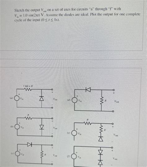Solved Sketch The Output Vout On A Set Of Axes For Circuits