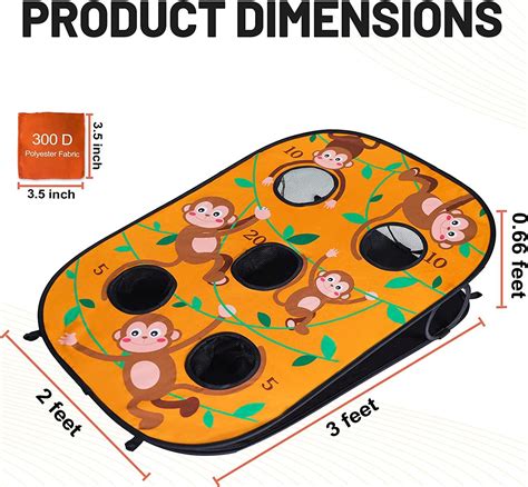 Himal Collapsible Portable Cornhole Game Set With 10 Bean Bags Double