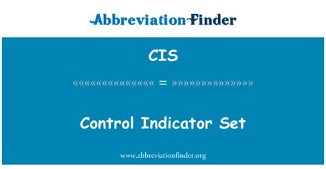 Significado De Cis Conjunto De Controles De Indicador Control