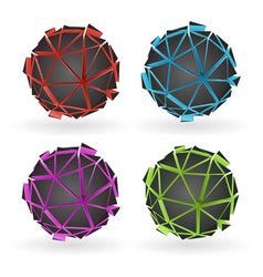 Geometric Low Polygonal Sphere Abstract Design Vector Image