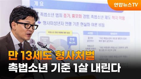 만 13세도 형사처벌촉법소년 기준 1살 내린다 연합뉴스tv Yonhapnewstv Youtube
