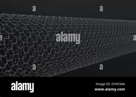 Macro Graphene Tube Crystal Lattice Plane Of Hexagonal Cells 3d