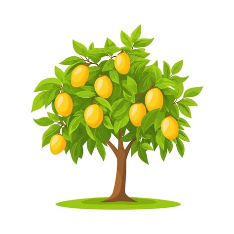 Mango Tree Vector Illustration Yellow Mango Tree Isolatedtrees And