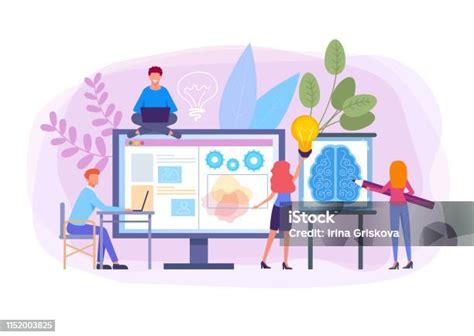 프로젝트에서 작업 하는 사무실 노동자 팀 문자 벡터 평면 만화 그래픽 디자인 배너 포스터 일러스트 경영자에 대한 스톡 벡터 아트 및 기타 이미지 Istock