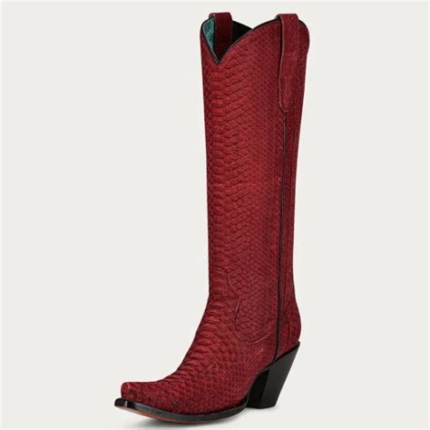 Corral Exotic Python Tall Top Red