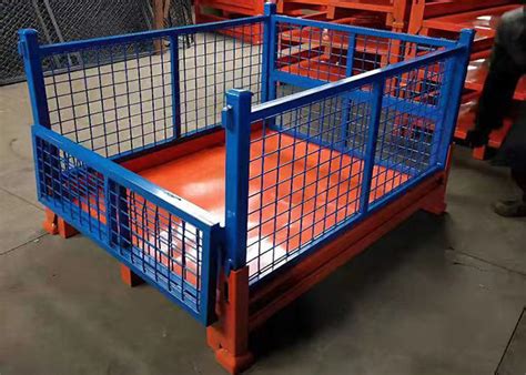 Foldable Brick Pallet Lifting Cage Stillages And Cages For Transportation