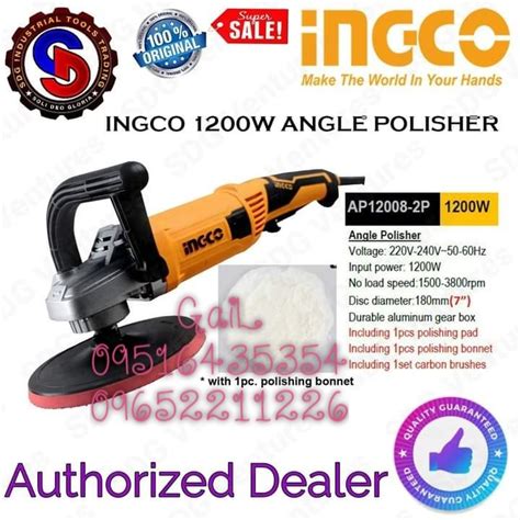 INGCO 1200W 1400W Angle Polisher Buffing Machine Commercial