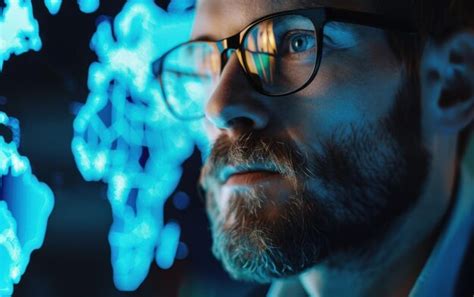 Man Analyzing Global Data On Screens Premium Ai Generated Image